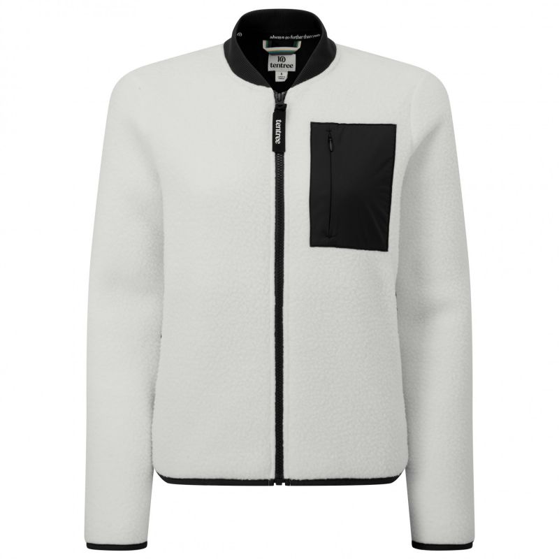 Sherpa fleece Tentree Ecoloft zip jacket (cloud white) woman - Alpinstore