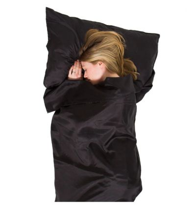 Mummy sheet LIFEVENTURE Silk Ultimate Liners Mummy (Black) - Alpinstore